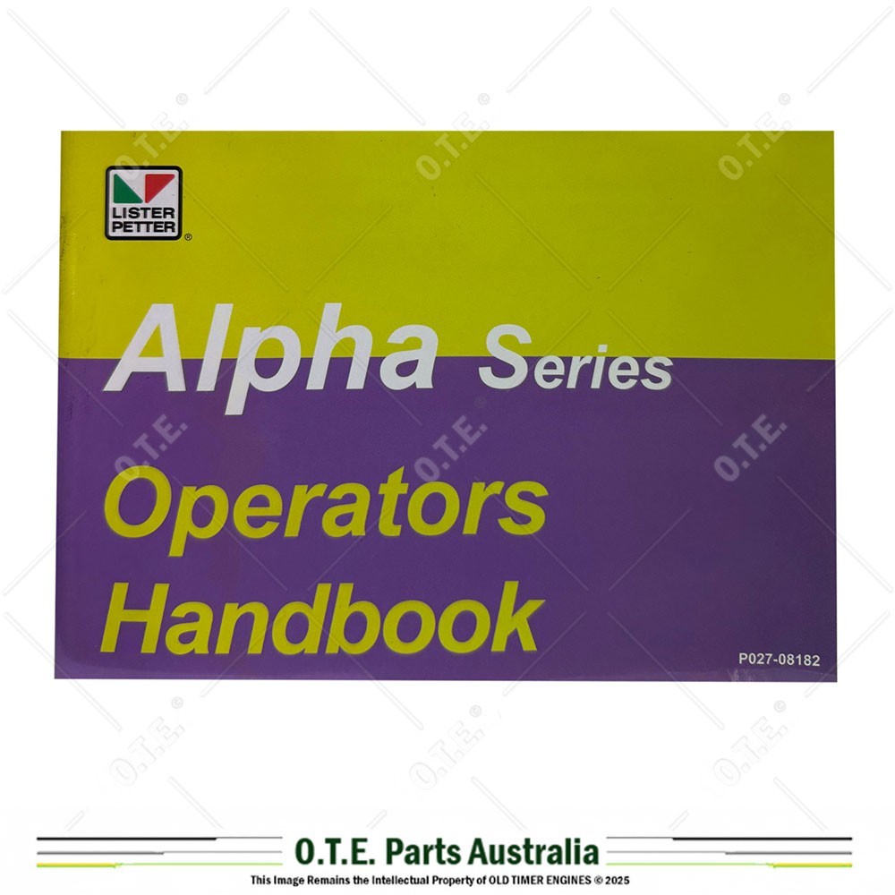 Lister Petter Alpha Series LPA & LPW Operators' Handbook (Pre 2000)