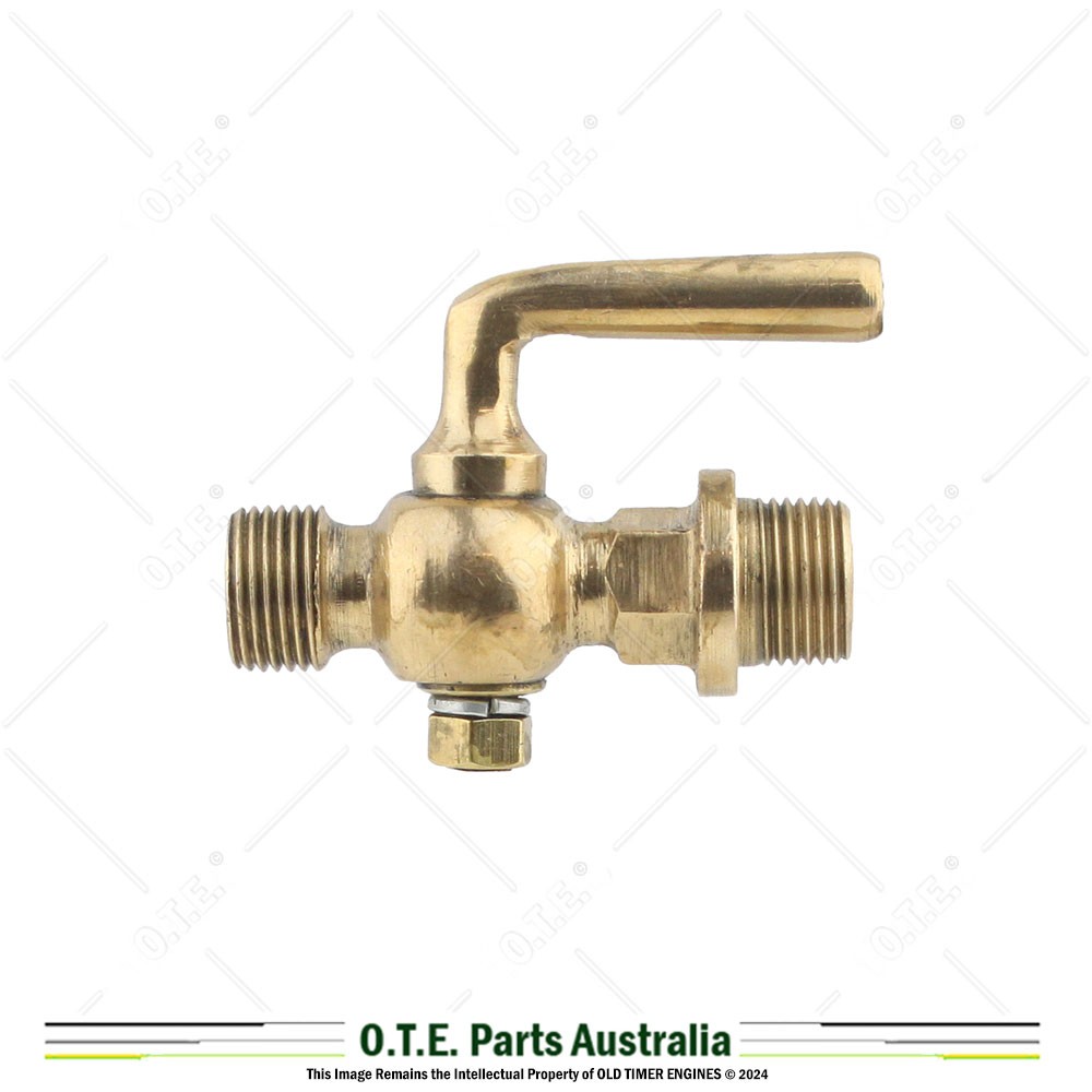 Brass Fuel Tap/Cock 3/8" BSP, Male to Male Threads